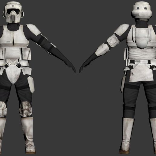 ⭐ Star Wars Scout Trooper Full Armor WITH HELMET 3D STL・ OBJ File for ...