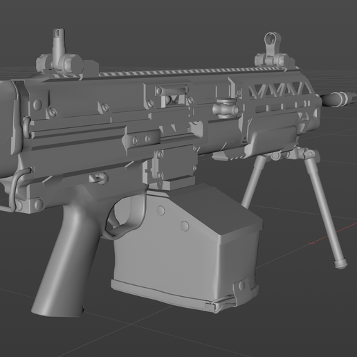 OBJ file Belgian FN Evolys light machine gun digital model material 🔫 ...