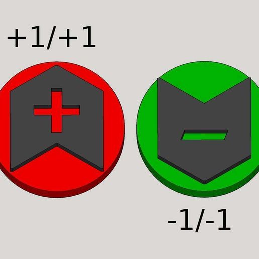 Free STL file +1/+1 and -1/-1 Counters Magic: The Gathering Chips Plus ...