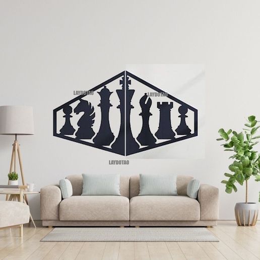 3D file Chess wall mural realistic wall decoration ♟️ ・Model to ...
