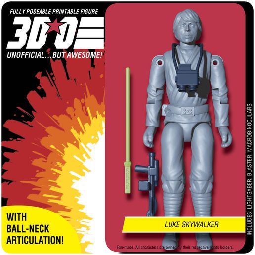 LUKE SKYWALKER (Farmboy) // GI Joe // O-Ring Action Figure・ 3D File for ...