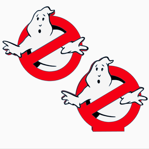 👻 2x GHOSTBUSTERS NO GHOST V2 (Simple Print) Logo Display by ...