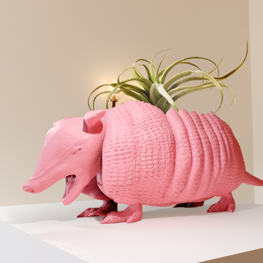 STL file armadillo mouth open planter pot flower vase stl 👄 ・Template ...