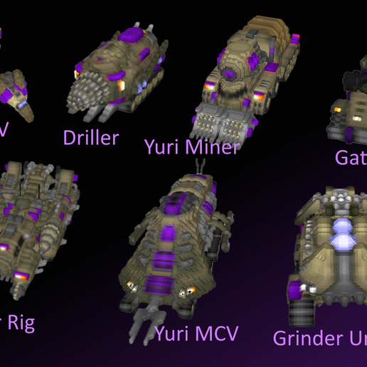 🪖 Red Alert 2 Yuri General Epsilon Vehicles (LowPoly, Voxels)・Free STL ...
