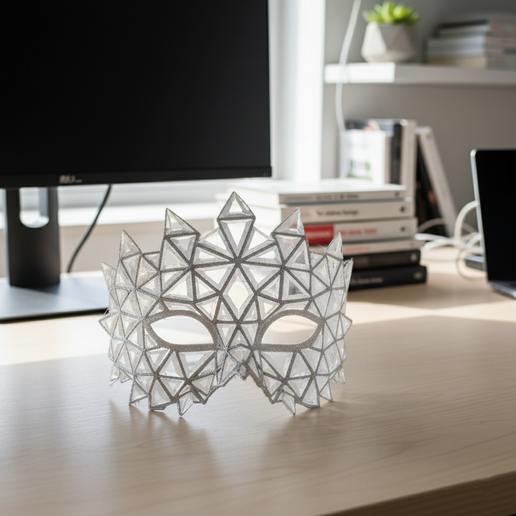 🔮 Crystalline Masquerade Mask・Free STL File for 3D printing・Cults