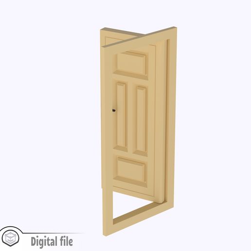 🚪 1:12 miniature Functional Door style 3 3d stl file・ 3D File for 3D ...