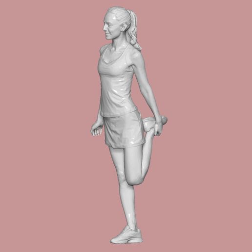 👩 WOMAN STRETCHING FOR DIORAMA・Free STL File for ・Cults
