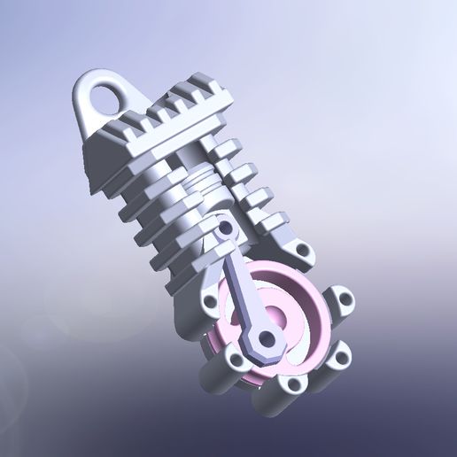 🔑 Mini motor de un cilindro como llavero para motoristas / Bloque de ...