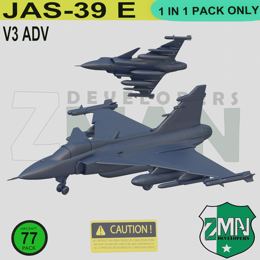 ️ JAS 39 E V3・ STL File for ・Cults