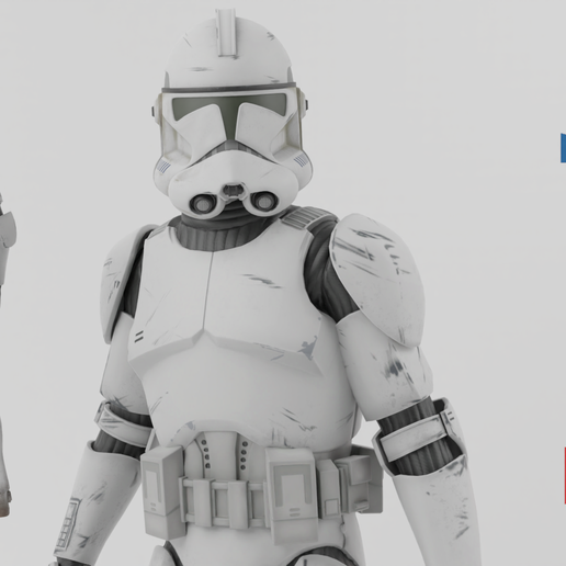 ⭐ Clone Trooper Star Wars Textures Rigged・ OBJ File for ・Cults