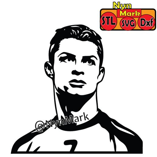 STL file Cristiano Ronaldo face wall art, svg,stl,dxf file 🎨 (DXF and ...