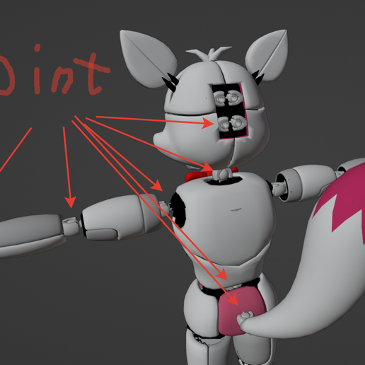 🦸 Funtime foxy ball joint Action figure Fnaf・ STL File for 3D printing・Cults
