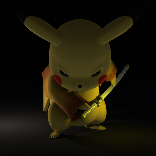 3D file Pikachu Meets Demon slayer 🐉 ・3D printable model to download・Cults
