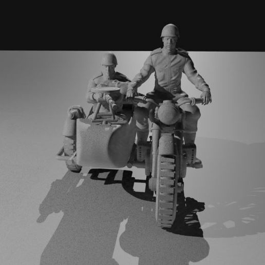 🏍️ soviet motorcycle soldier with DP-27・ 3D File for 3D printing・Cults