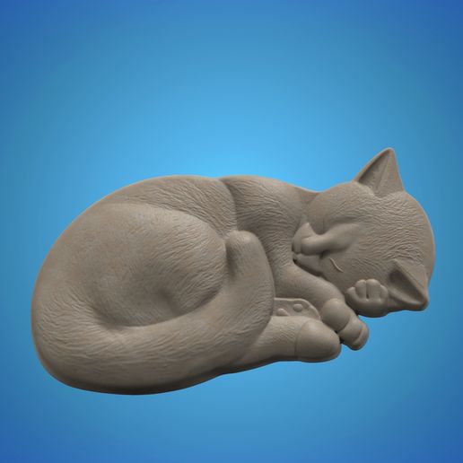 STL file sleeping cat 😴 ・3D printable design to download・Cults