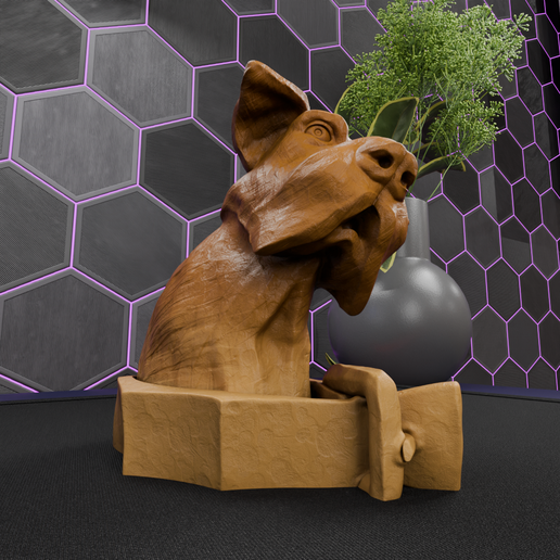 Free STL file Stylized Dog - Hand-Carved Texture 🐕 ・3D printable model ...