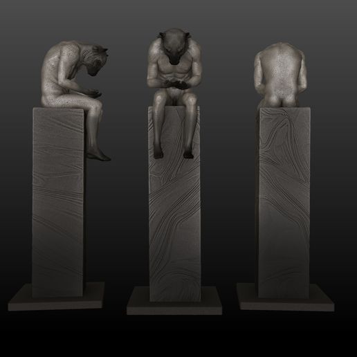 🗿 Minotaur Sculpture | "Melancholy of the Labyrinth" | 3D Printable STL ...