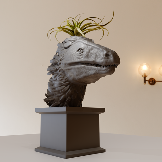Datei STL velociraptor dinosaur head bust planter pot flower vase stl 🦖 ...