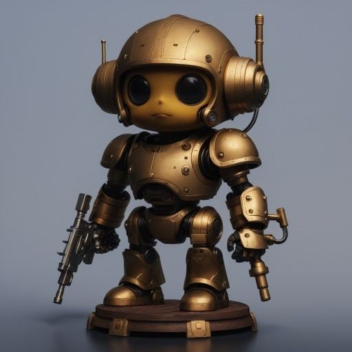 🤖 Chibi RetroBot Warrior - Steampunk Sci-Fi Droid・ STL File for 3D ...