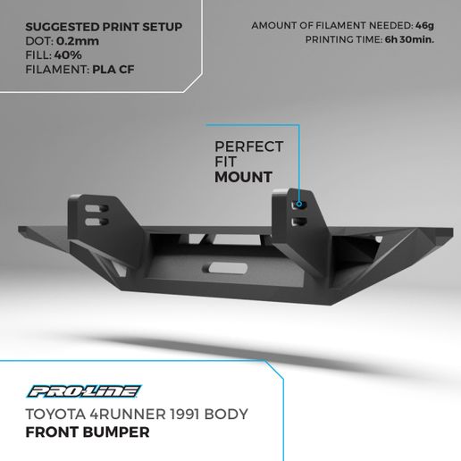 👾 Proline 4runner 1991 front bumper | RC | 1:10 Scale・ STL File for 3D ...