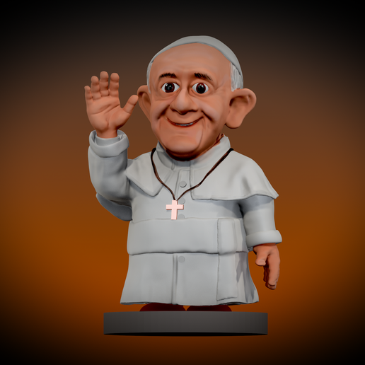 🎲 Papa Francisco Chibi・Archivo STL para Impresión 3D・Cults