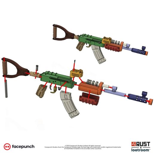 🧸 Rust Assault Rifle AK・ 3D File for 3D printing・Cults