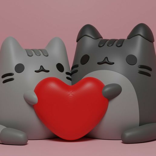 Archivo STL Pusheen X Tommy: un modelo de San Valentín 💝 ・Objeto ...