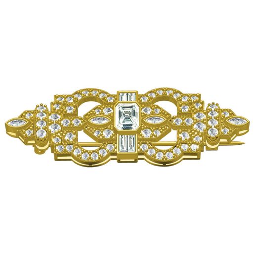 🎨 Antique Art Deco Diamond Brooch 2・ STL File for 3D printing・Cults