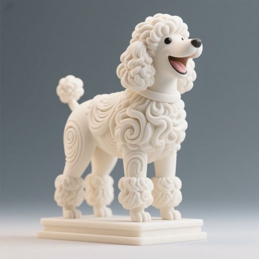 🤣 1510 Laughing Poodle Totem - Full-Body Colorful 3D Model, Mops ...