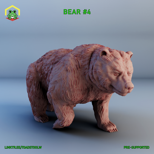 🐻 Bear 4 - STL - RPG MINIATURE・ OBJ File for 3D printing・Cults