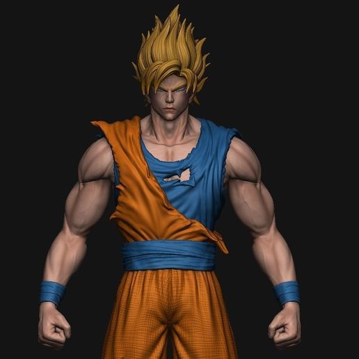 STL file GOKU super saiyan v2 - Dragonball Super 🐉 ・3D print model to ...