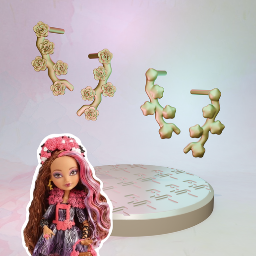 🪵 Ever After High Spring Unsprung Cedar Wood doll earrings replacement ...