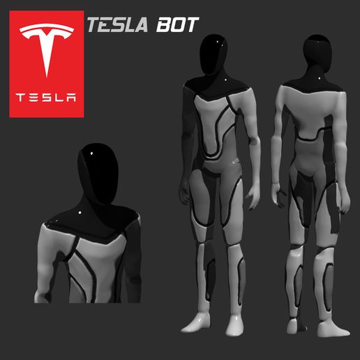 🤖 TESLA BOT・ OBJ File for ・Cults