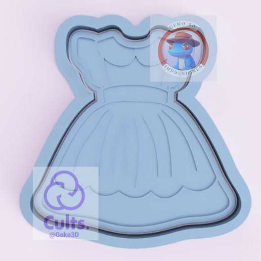 3D file Cortante Vestido Alicia (Alice Dress Cookie Cutter) 👗 ・3D print ...