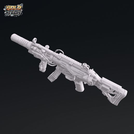 🔫 Cyberpunk SMG MP5 Style - Futuristic Weapon STL for 3D Printing・ STL ...