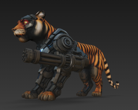 🐅 Figure of Tiger Mecha, Robot, Tiger minigun, Tiger Cyborg.・Free STL ...