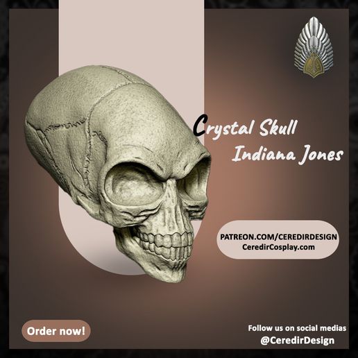 🔮 Indiana Jones Crystal Skull 3D DIGITAL DOWNLOAD・ 3D File for 3D ...