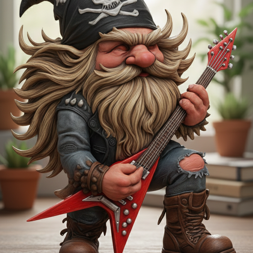 🎸 Gnome Rockstar Guitar STL - Cute Figurine - 3D Print FDM・ STL File ...