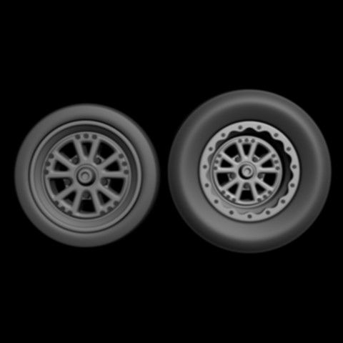 🚗 DRAG RIMS1+TIRES for 1/63 Scale Custom・ STL File for 3D printing・Cults