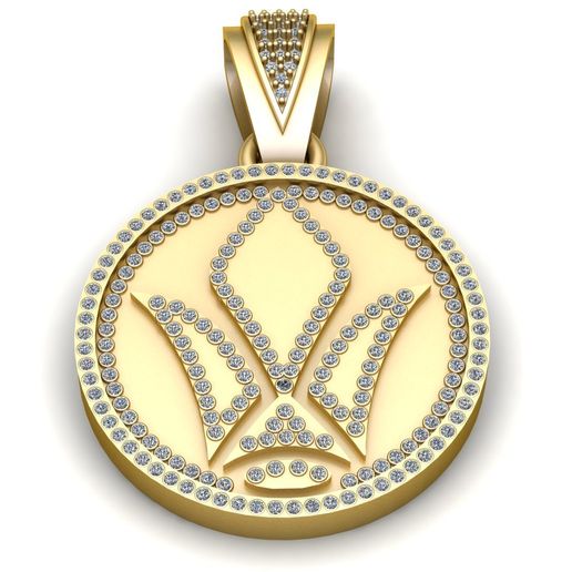 👑 CROWN STYLE COIN PENDANT 3D PRINTABLE MODEL・Archivo STL para ...
