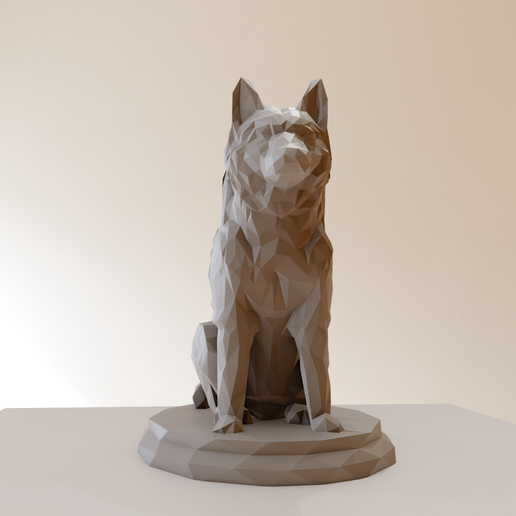 STL file husky sitting low poly stl 🐕 ・3D printer model to download・Cults