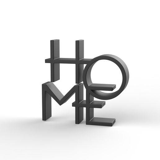 🗿 Home Word Sign, Home Word Decor, Typography Sculpture, Text Model ...
