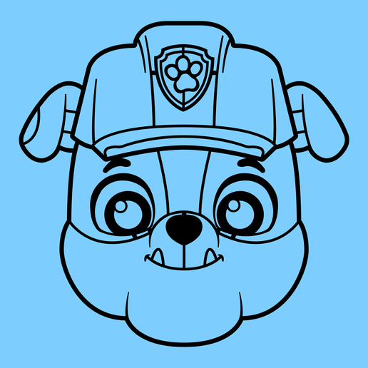rubble from paw patrol coloring page