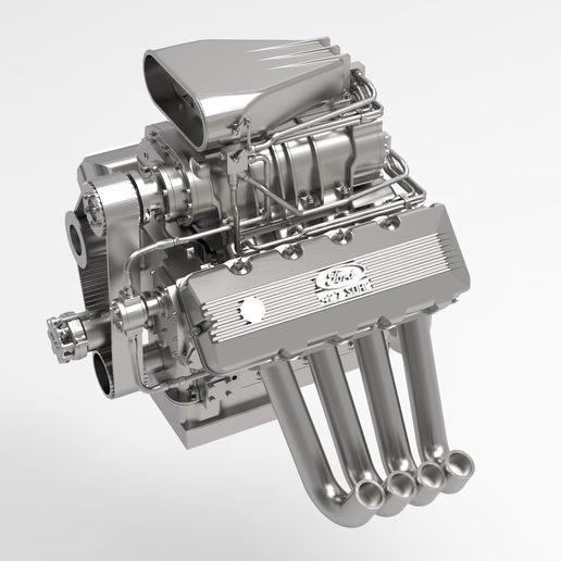 🚙 Blown Ford 427 SOHC CAMMER 1970s・ 3D File for 3D printing・Cults