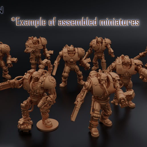 🎲 Caedes Pattern Combat Cyborgs FULL SQUAD - PRESUPPORTED・ 3D File for ...
