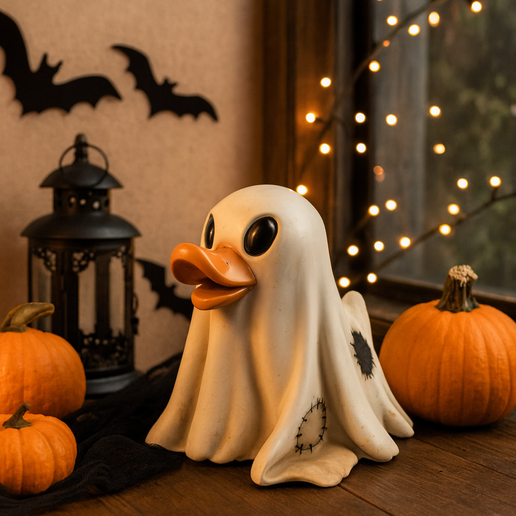👻 Cute Ghost Duck 3D Print Model – Funny Halloween Decoration Toy ...