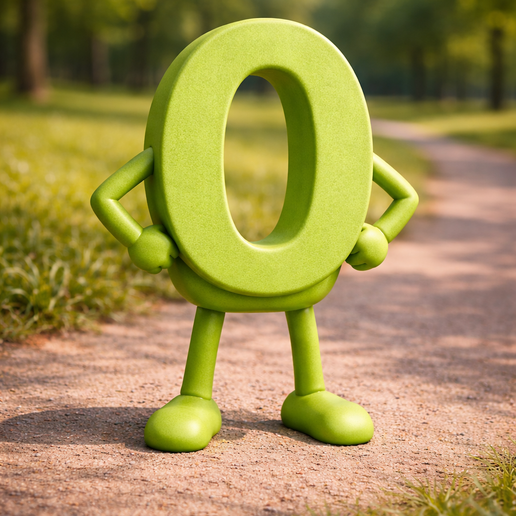 🪞 Number 0 Character Figurine – Cute Standing Desk Figure | 3D Print ...