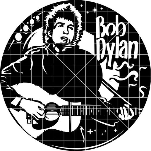 ⏺️ Bob Dylan for laser cutting on vinyl record DXF file・Fichier DXF ...