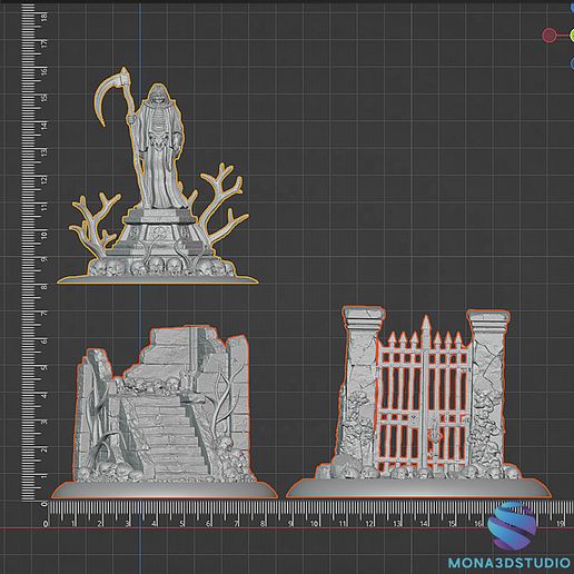 🎲 Cursed Gothic Graveyard: Modular Terrain Set - Pre-supported 3D STL ...