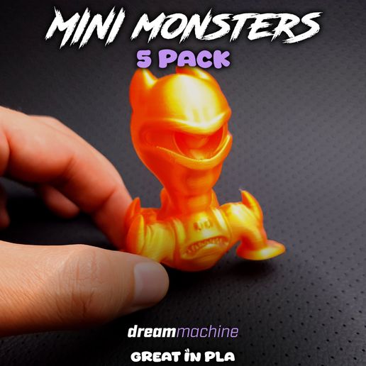 👹 Mini Monsters - 5 Pack・ STL File for 3D printing・Cults